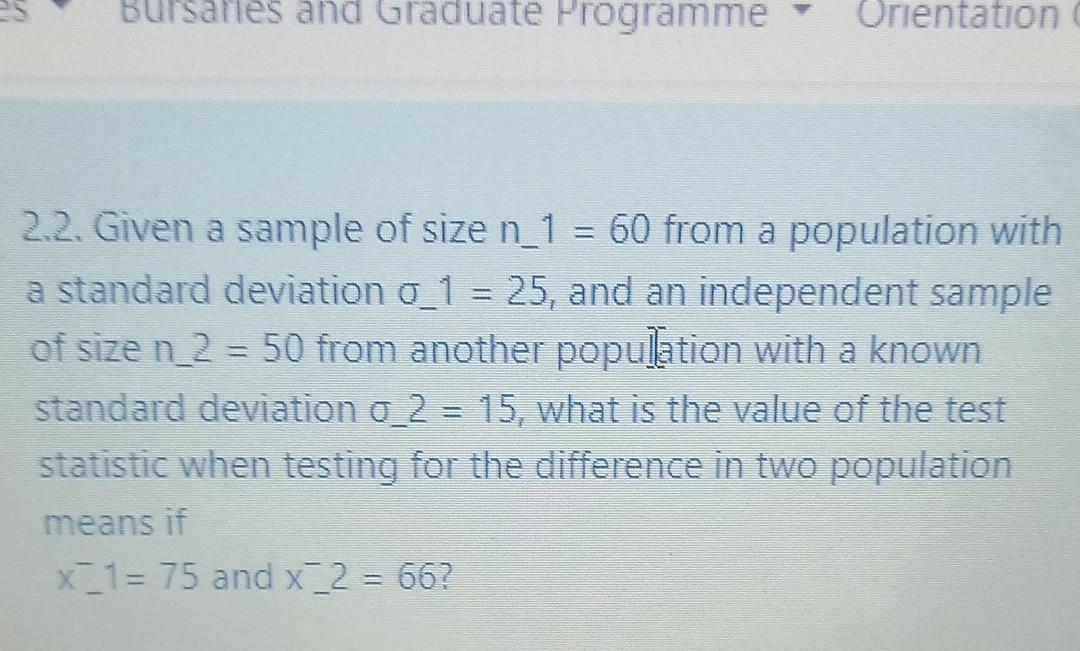 Solved 2.2. Given a sample of size n−1=60 from a population | Chegg.com