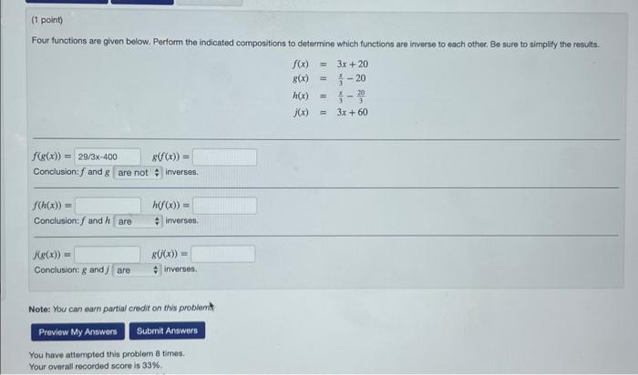 Solved Four functions are given bolow. Perform the indicated | Chegg.com