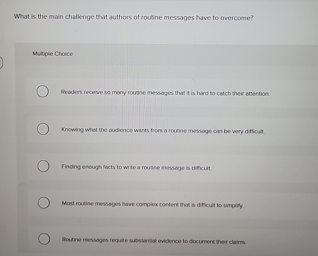 Solved What is the main challenge that authors of routine | Chegg.com