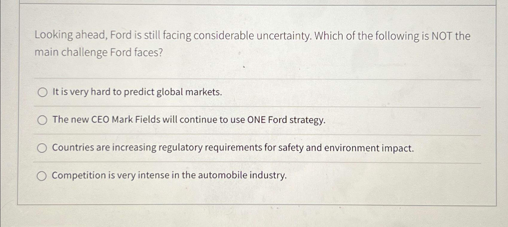 Solved Looking ahead, Ford is still facing considerable | Chegg.com