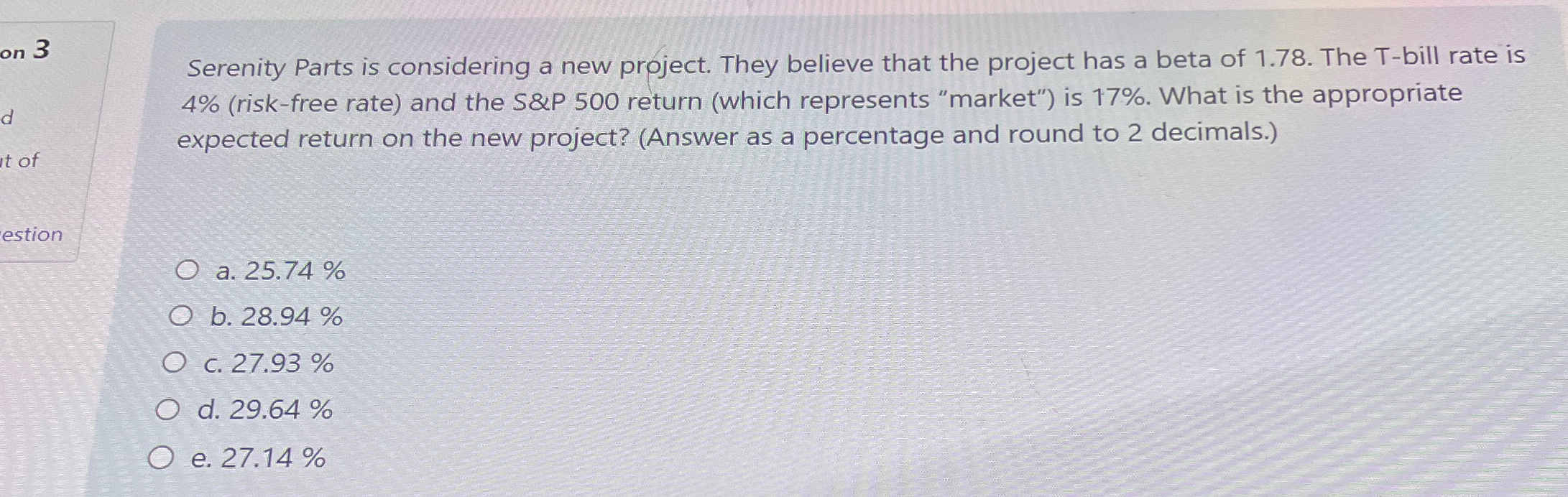Solved Serenity Parts is considering a new project. They | Chegg.com