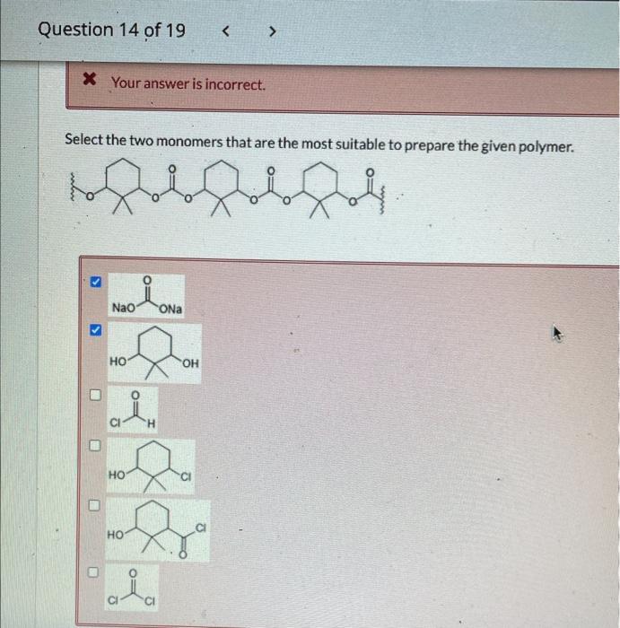 Solved Draw the two monomers required to prepare the given | Chegg.com