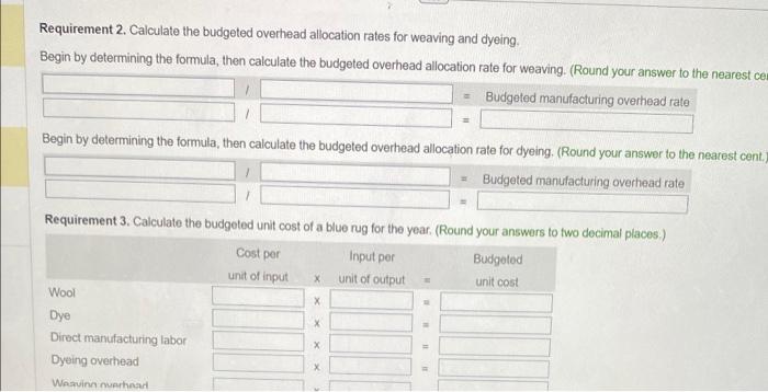 Requirement 1. Prepare a direct material usage budget | Chegg.com