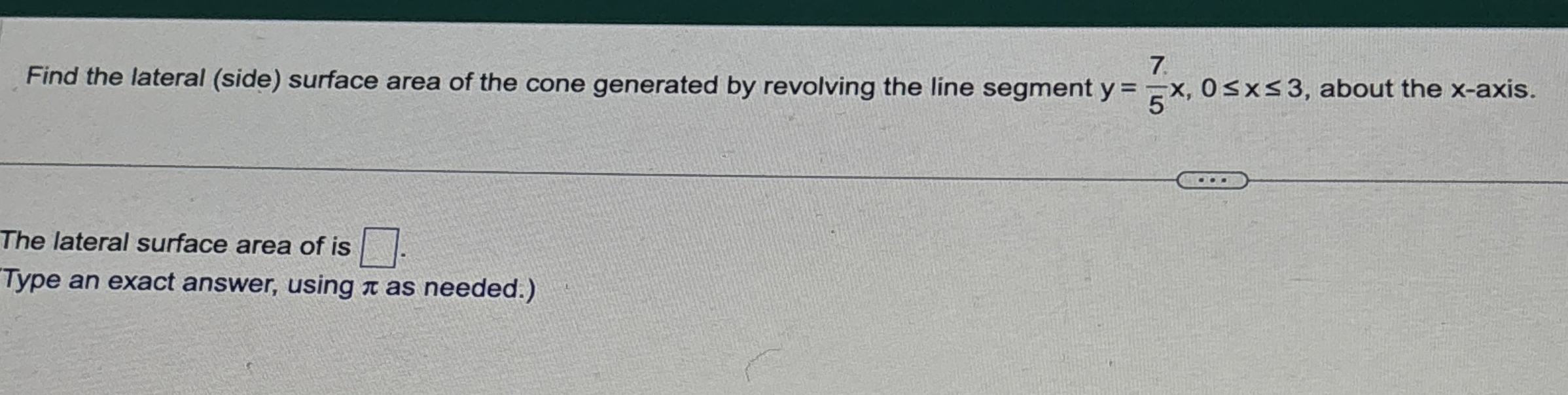 Solved Find the lateral (side) ﻿surface area of the cone | Chegg.com