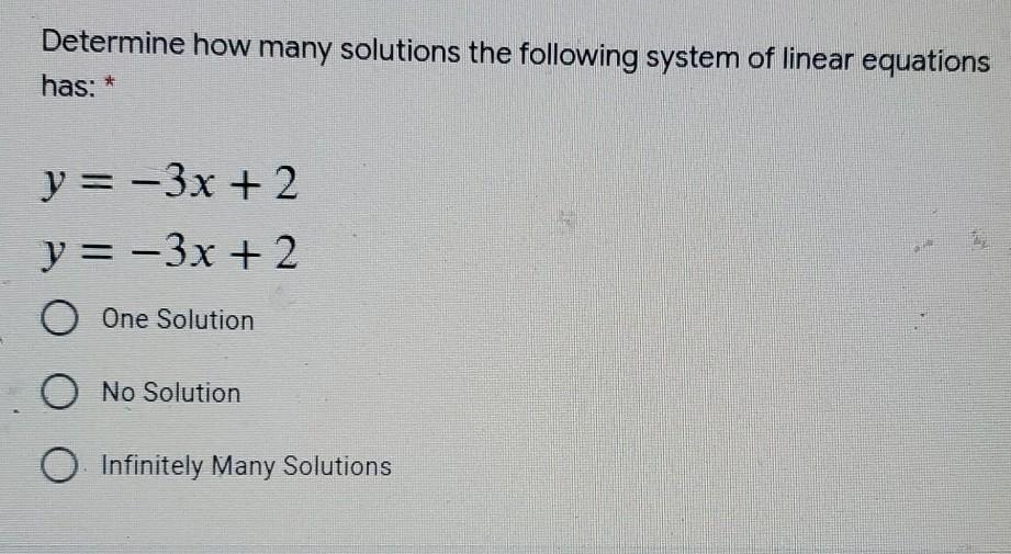 Solved Determine how many solutions the following system of | Chegg.com