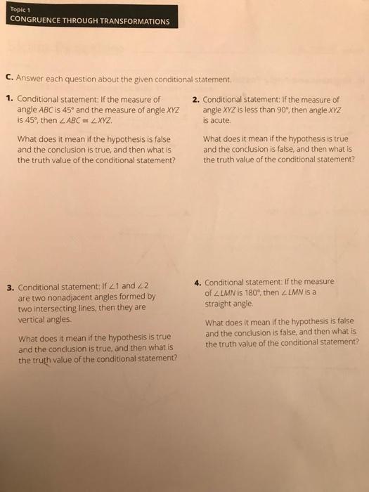 Solved B. Identify the hypothesis and the conclusion of each | Chegg.com