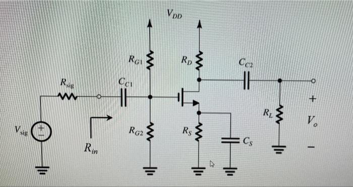 Solved For the common-source (cs) amplifier shown below, | Chegg.com