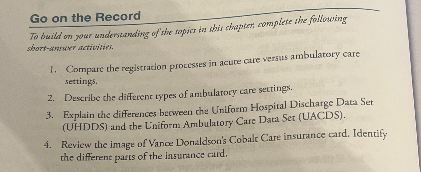 Solved Go on the RecordTo build on your understanding of the | Chegg.com