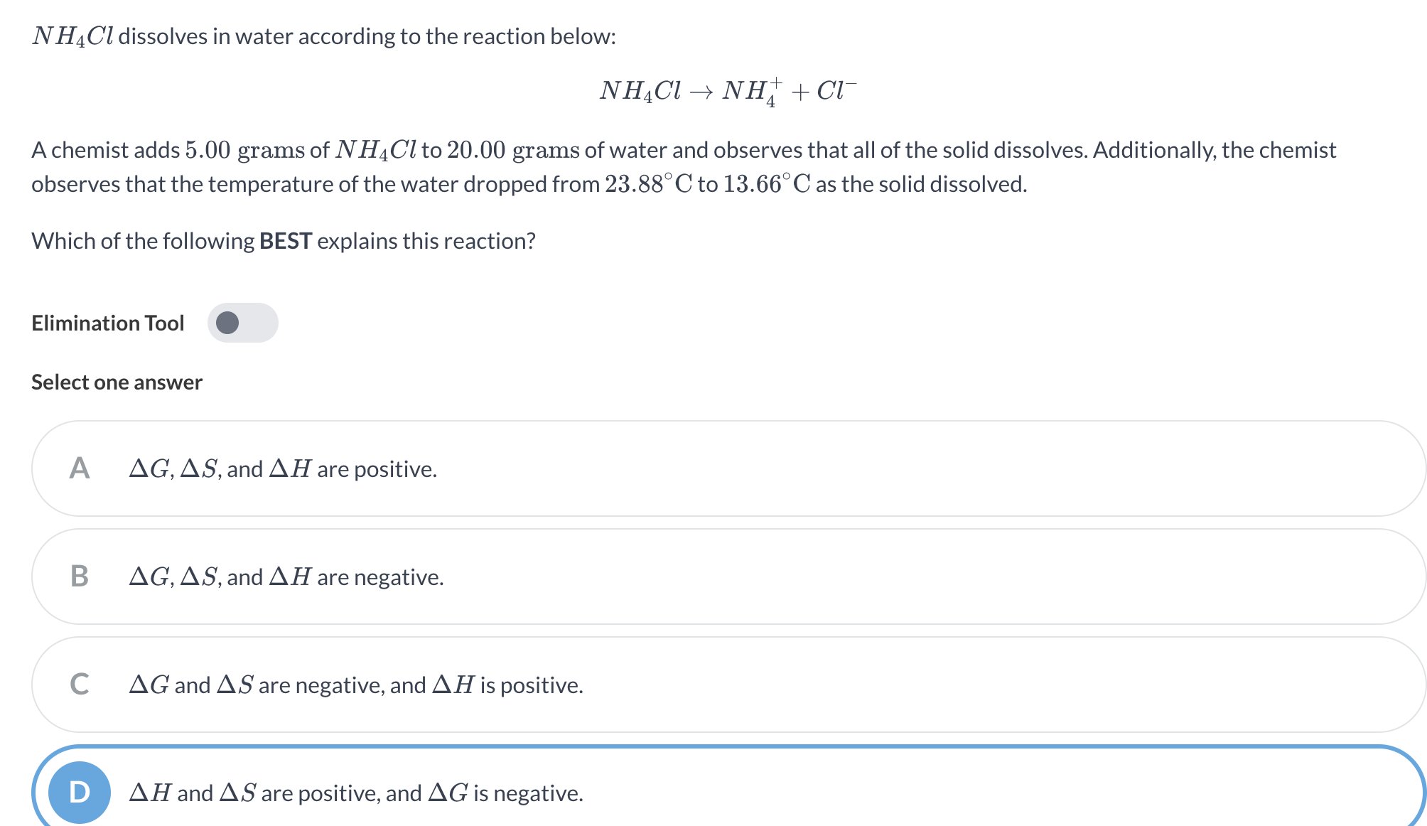 Solved NH4Cl ﻿dissolves in water according to the reaction | Chegg.com