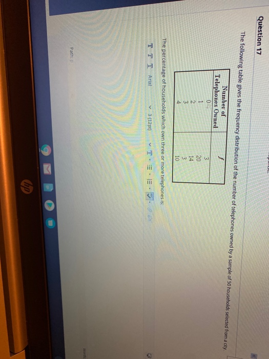 Solved Question 17 The following table gives the frequency | Chegg.com