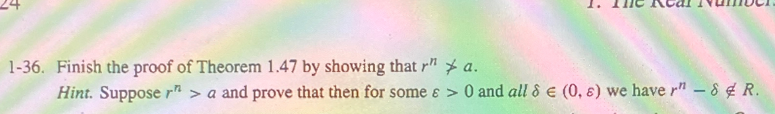 Solved 1-36. Finish the proof of Theorem 1.47 by showing | Chegg.com