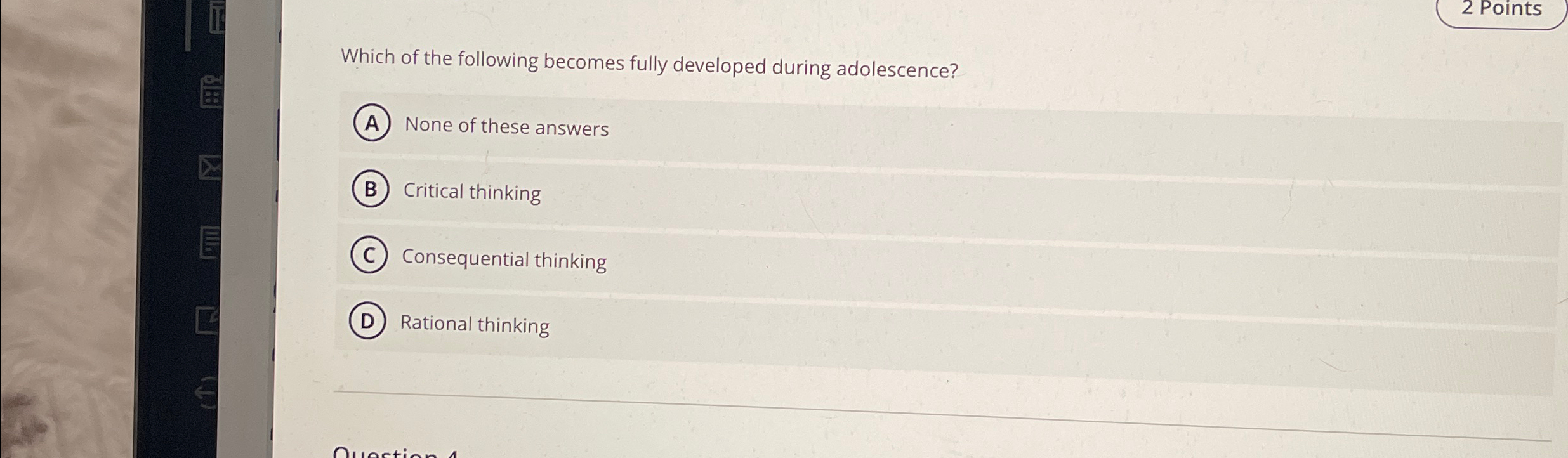 Solved 2 ﻿PointsWhich of the following becomes fully | Chegg.com