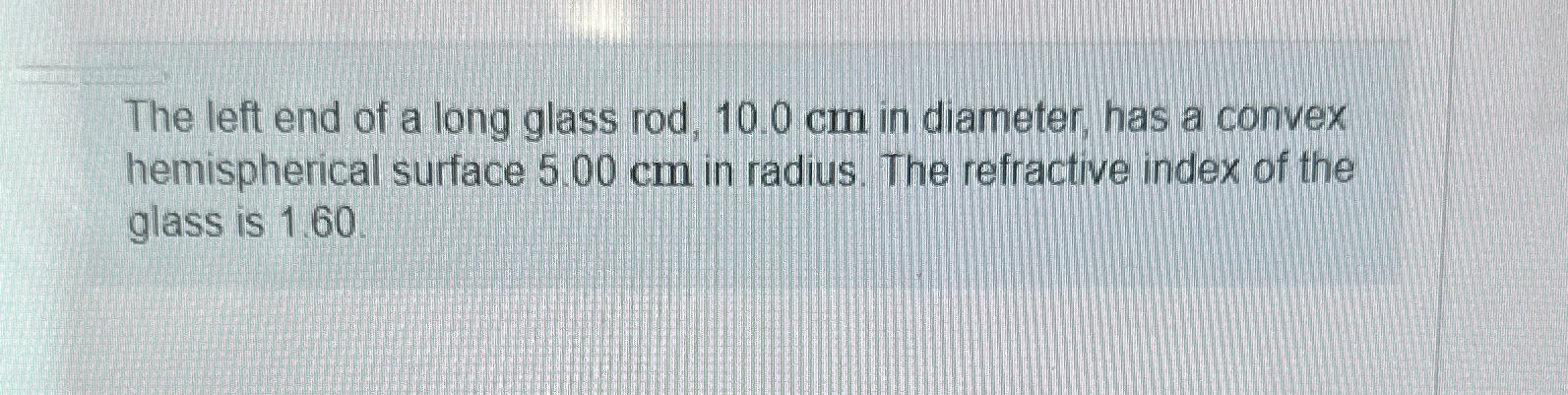 Solved The left end of a long glass rod, 10.0cm ﻿in | Chegg.com
