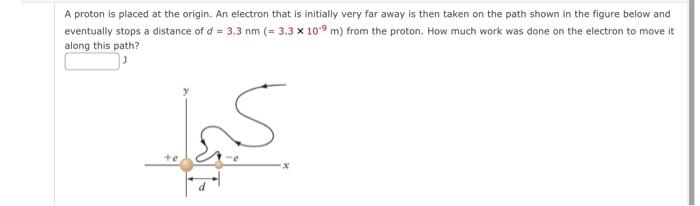 Solved A proton is placed at the origin. An electron that is | Chegg.com