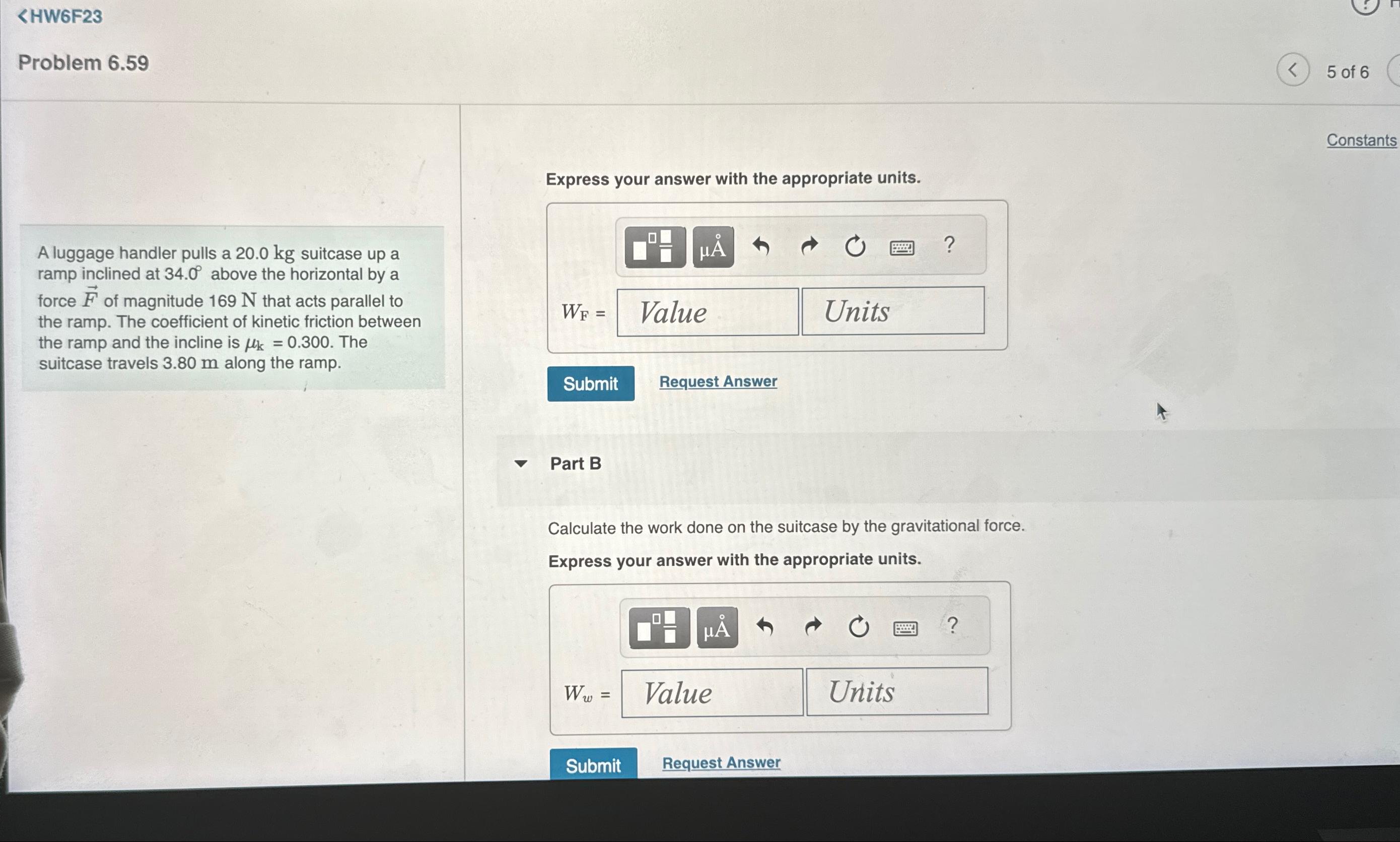 Solved 34.0°vec(F)169Nμk=0.3003.80m ﻿Constants ?()20.0kg | Chegg.com