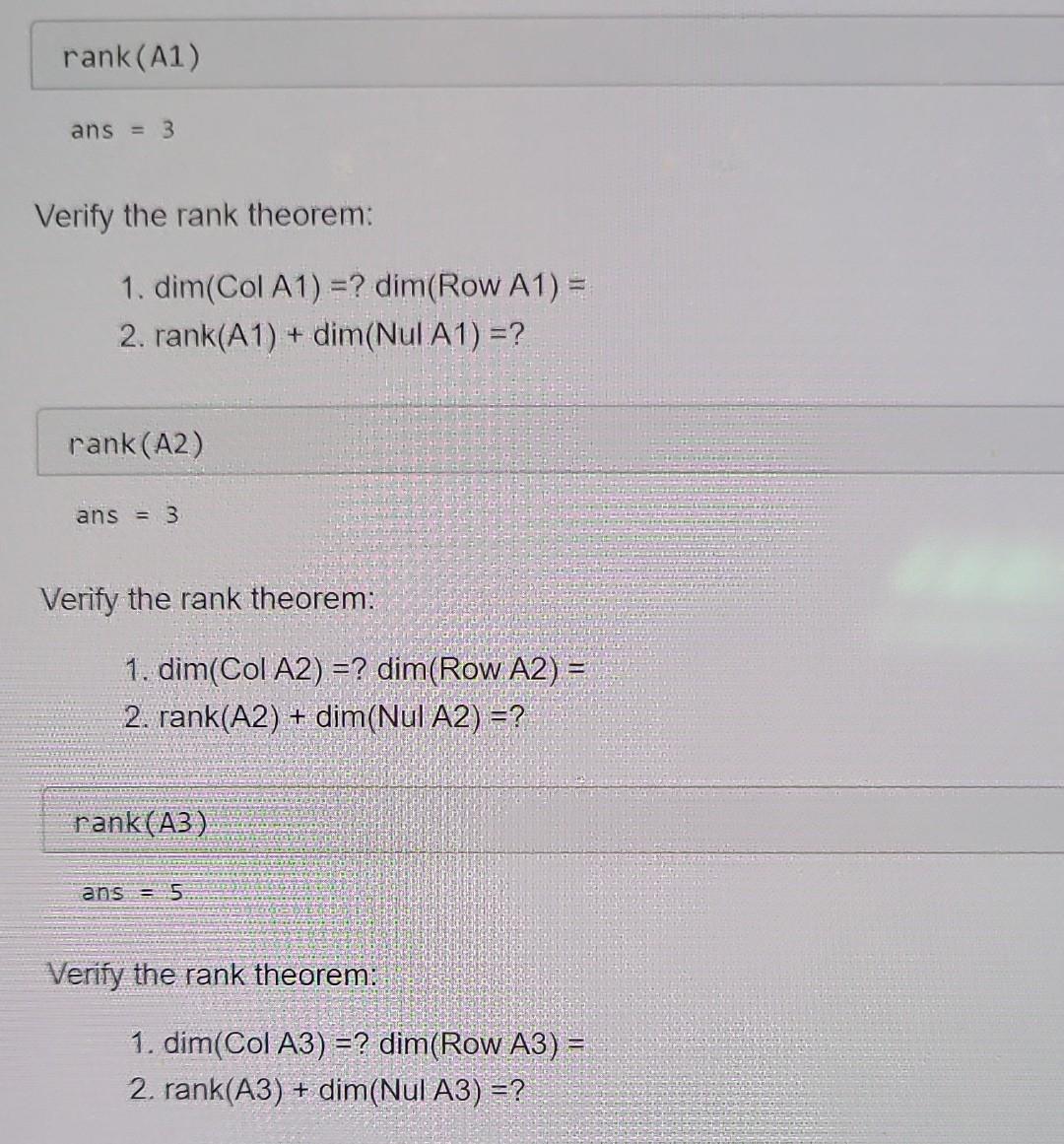 Solved A1=randi([−5,5],5,3) A1=5×3A2=randi([−5,5],3,5)A3= | Chegg.com