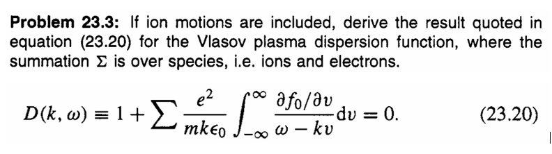 Solved Problem 23.3: If ion motions are included, derive the | Chegg.com
