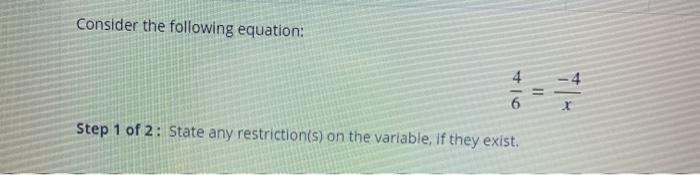 Solved Consider the following equation: Step 1 of 2: State | Chegg.com