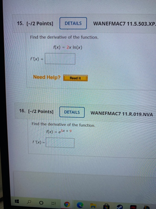Solved DETAILS WANEFMAC7 11.5. 12. [-12 Points] Find the | Chegg.com