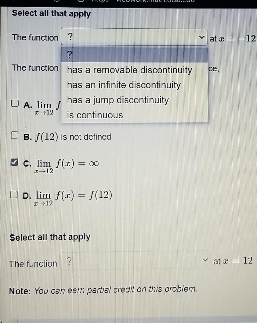 Solved Problem 2. (1 point) Continuity Given the function, I | Chegg.com