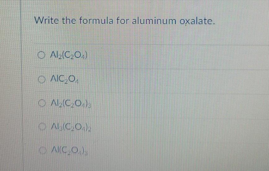 Oxalate Formula