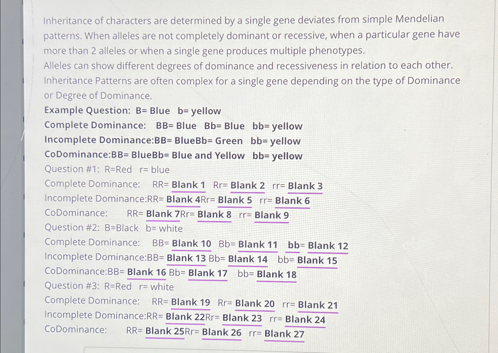 Solved Inheritance of characters are determined by a single | Chegg.com