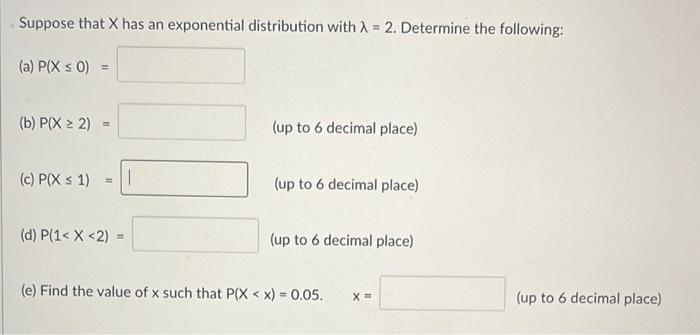 Solved Suppose that X has an exponential distribution with | Chegg.com