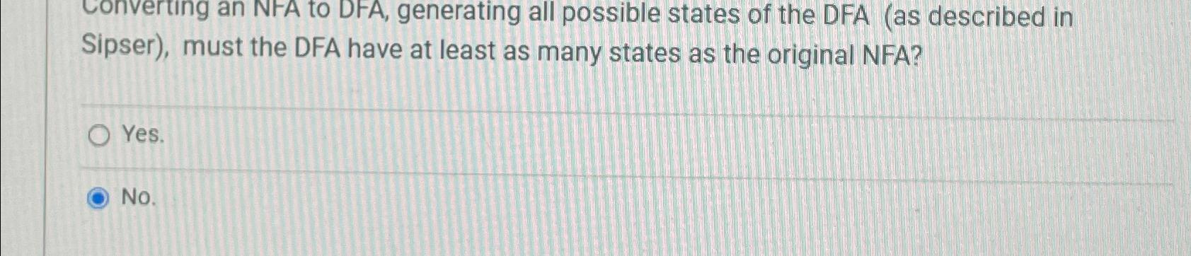 Solved Converting an NFA to DFA, generating all possible | Chegg.com