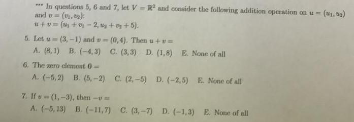 Solved ⋯ In questions 5,6 and 7 , let V=R2 and consider the | Chegg.com