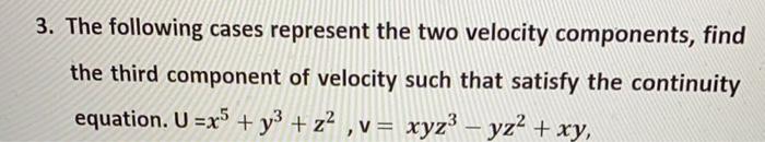 Solved 3. The following cases represent the two velocity | Chegg.com