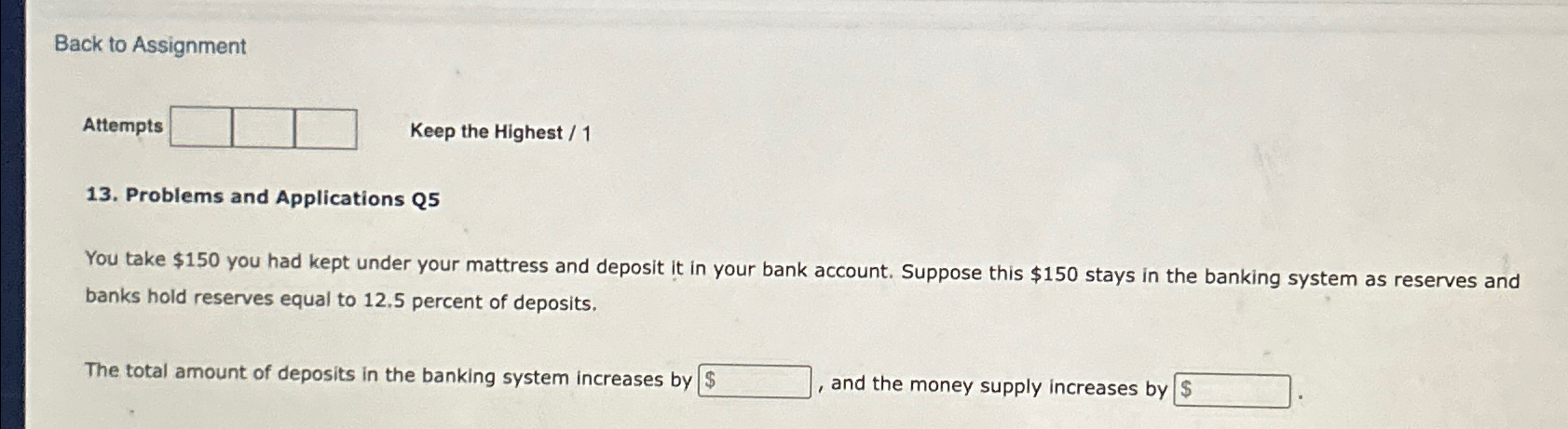 Solved Back to AssignmentAttempts Keep the Highest / 113. | Chegg.com