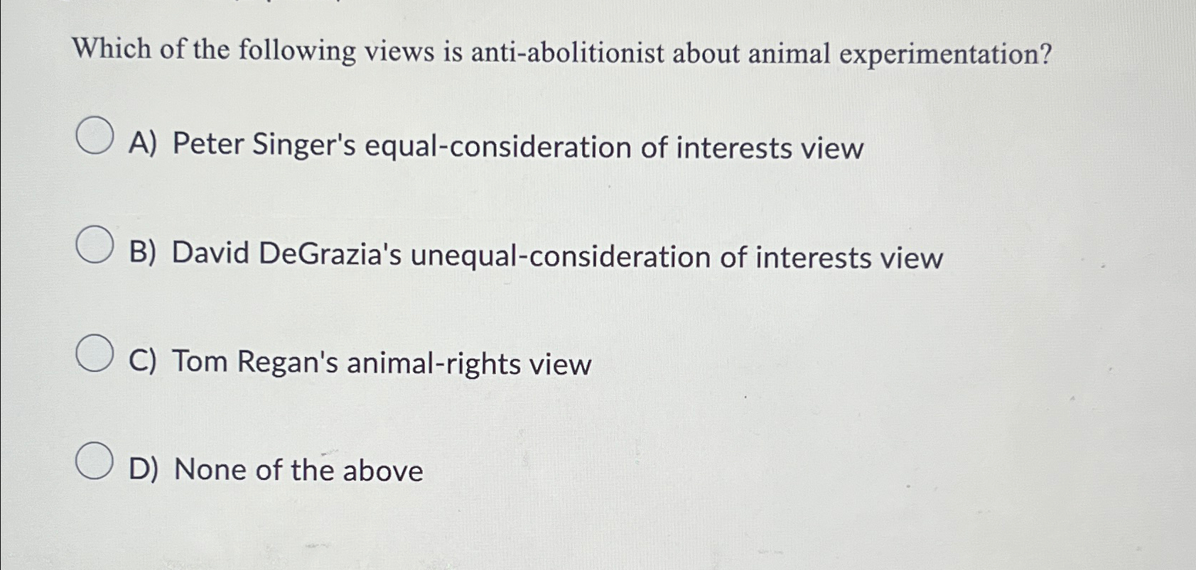 Solved Which of the following views is anti-abolitionist | Chegg.com