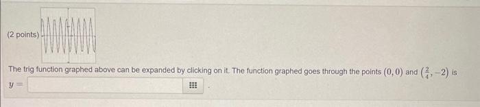 Solved (2 points) The trig function graphed above can be | Chegg.com