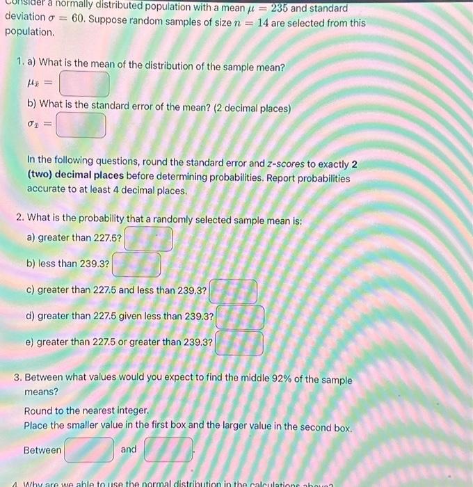 Solved deviation σ=60. Suppose random samples of size n=14 | Chegg.com