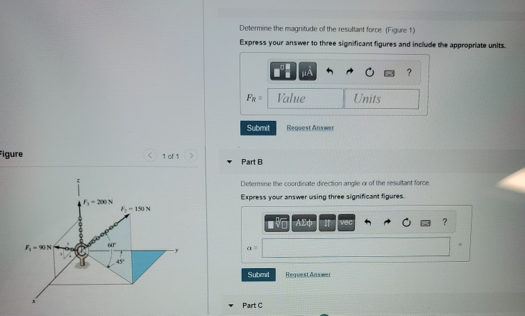 Solved Determine the magnitude of the resultant force. | Chegg.com