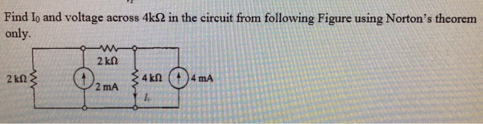 Solved Find Io and voltage across 4k12 in the circuit from | Chegg.com