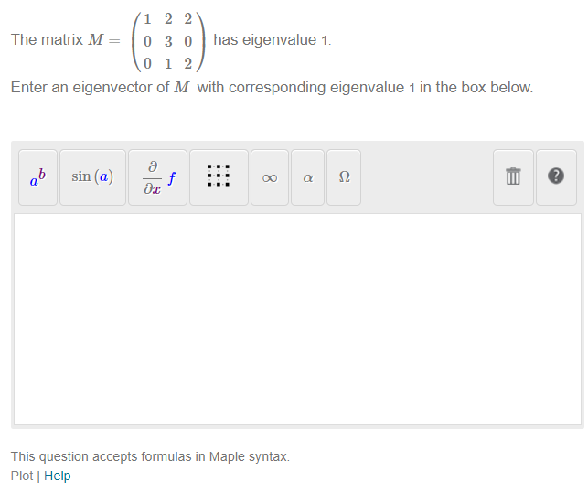 Solved The matrix M=([1,2,2],[0,3,0],[0,1,2]) ﻿has | Chegg.com