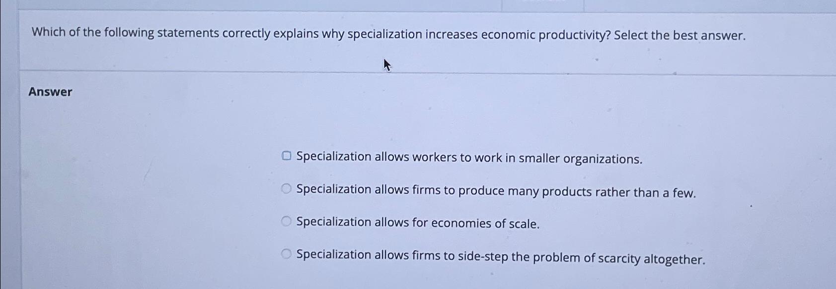 Solved Which of the following statements correctly explains | Chegg.com