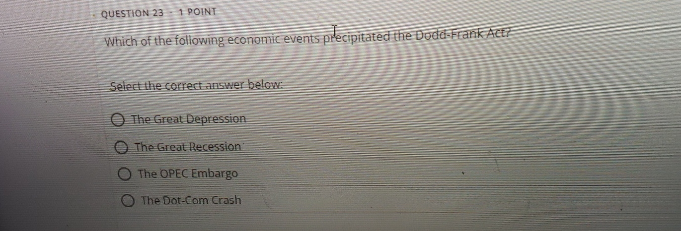 Solved QUESTION 23 - 1 ﻿POINTWhich of the following economic | Chegg.com