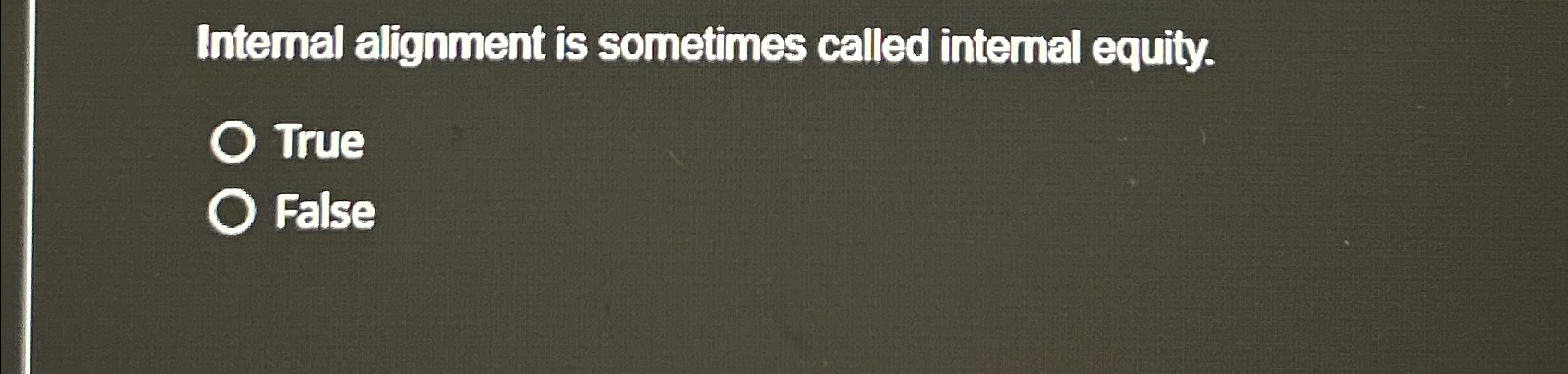 Solved Intemal alignment is sometimes called intemal | Chegg.com