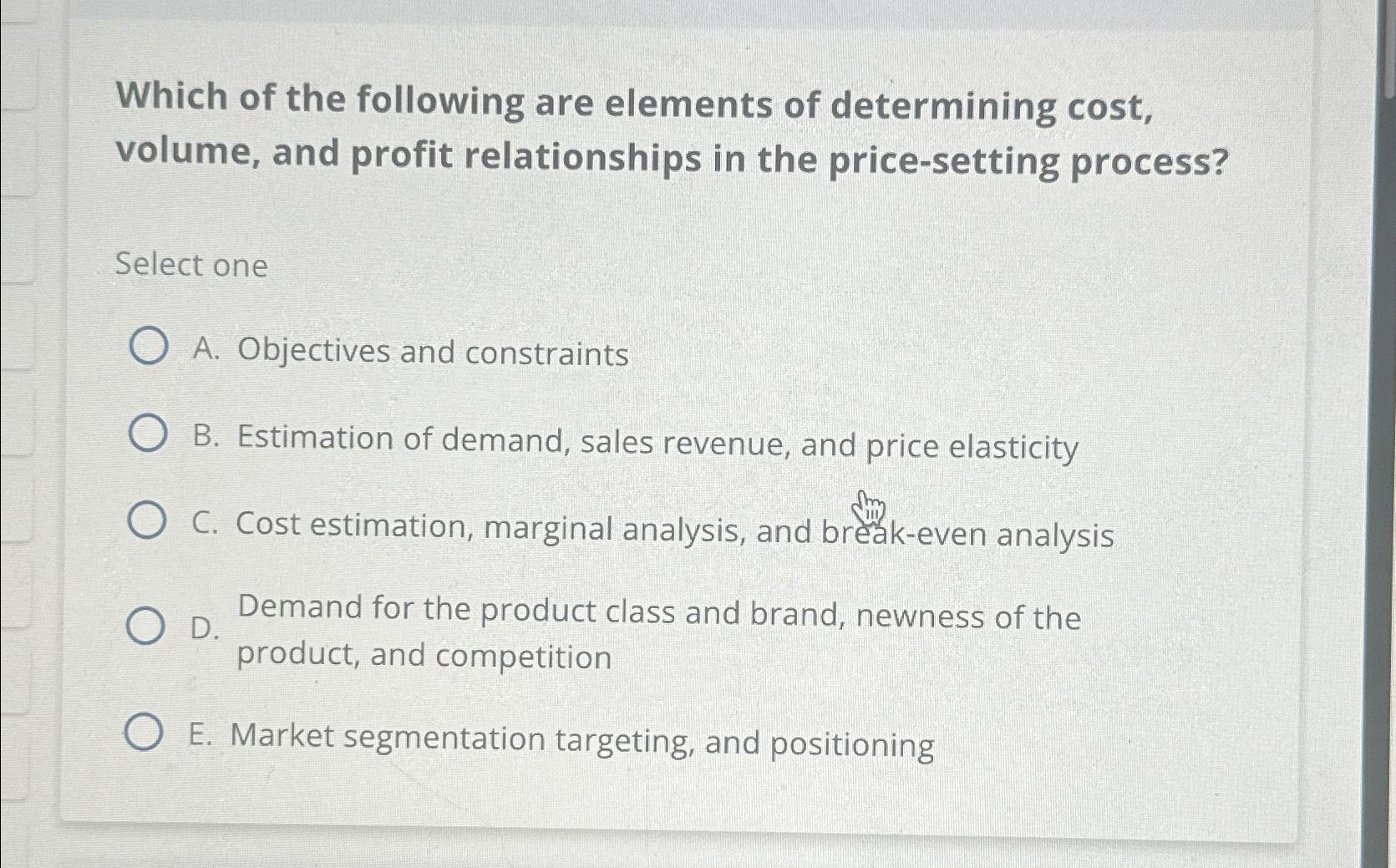 Solved Which of the following are elements of determining | Chegg.com