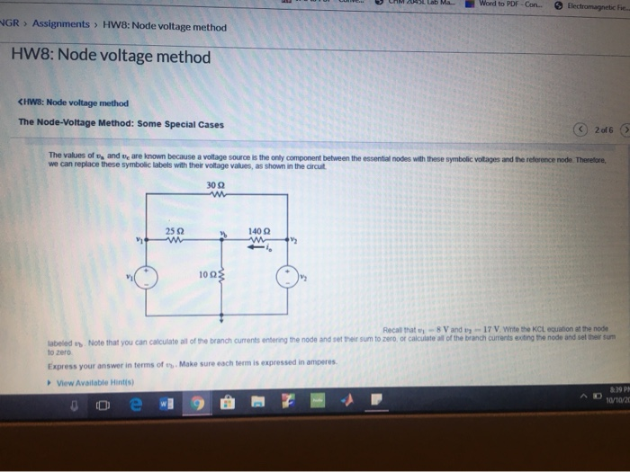 Solved Word to PDF Con Electra IGR > Assignments > HW8: Node | Chegg.com