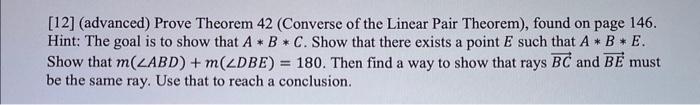 Solved [12] (advanced) Prove Theorem 42 (Converse of the | Chegg.com