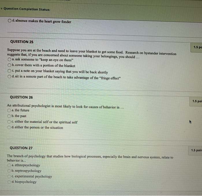 Solved Question Completion Status: d. absence makes the | Chegg.com