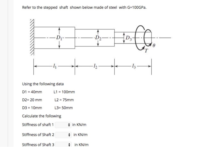 Solved Refer to the stepped shaft shown below made of steel | Chegg.com