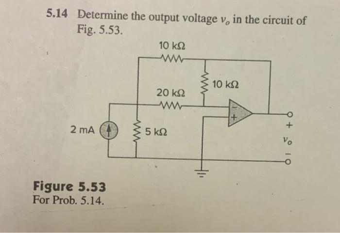 Solved 5.14 Determine the output voltage v, in the circuit | Chegg.com