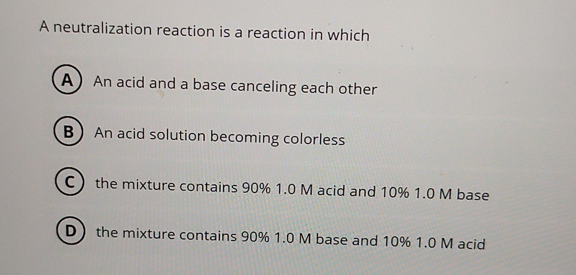 Solved A neutralization reaction is a reaction in whichAn | Chegg.com