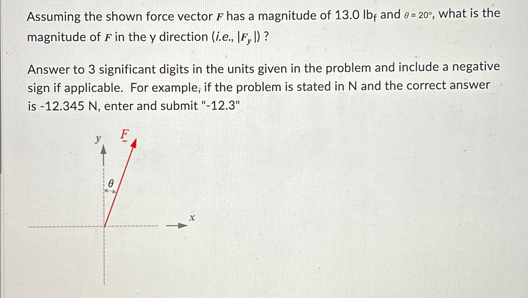 Solved Assuming the shown force vector F has a magnitude of | Chegg.com