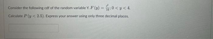 Solved Consider the following cdf of the random variable | Chegg.com Solved Consider the following cdf of the random variable | Chegg.com