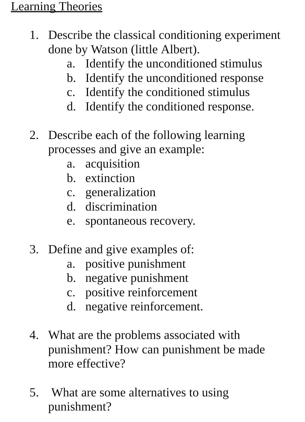 Solved Learning Theories 1. Describe the classical | Chegg.com